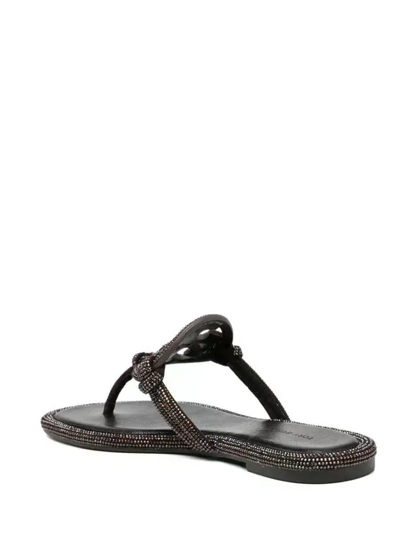 Tory Burch Crystal Embellished Sandals - Brown