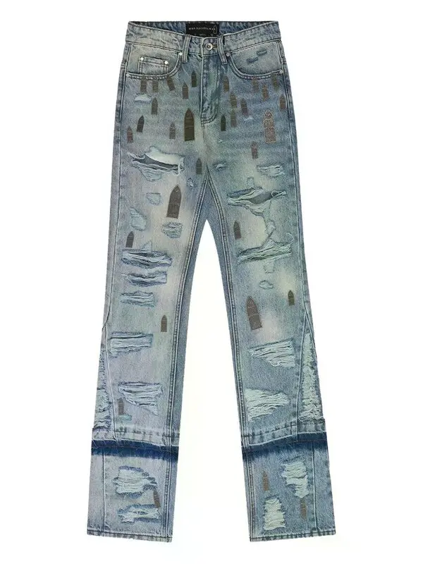 WHO DECIDES WAR Distressed Jeans