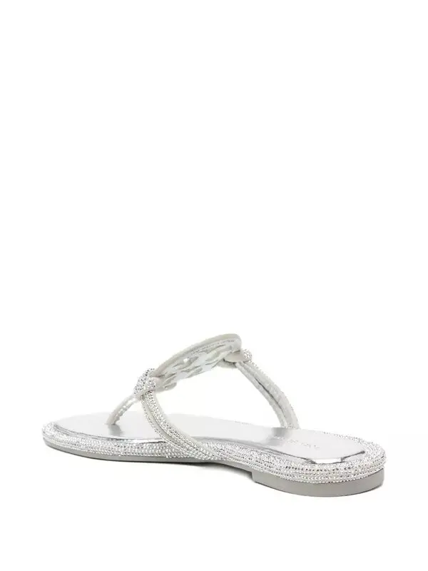 Tory Burch Crystal Embellished Sandals - Silver