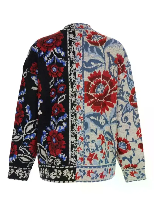 Farm Rio Mixed Valentina Floral Button Cardigan - Black