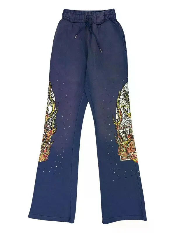 WHO DECIDES WAR Cotton Track Pants - Blue