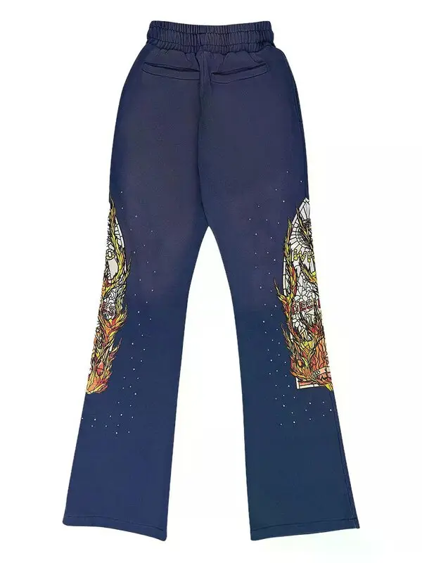 WHO DECIDES WAR Cotton Track Pants - Blue