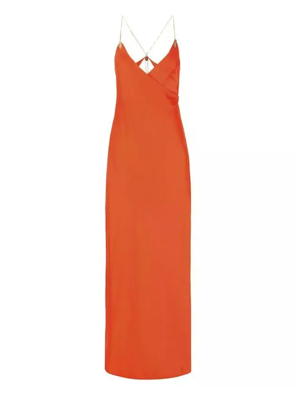 Topshop Satin Satin Chain Maxi Dress Danam Maddy Chain-Strap Maxi Dress In  Orange 9% Off