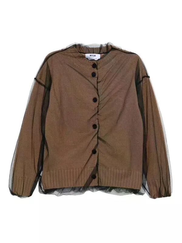MSGM Tulle-overlay Cardigan