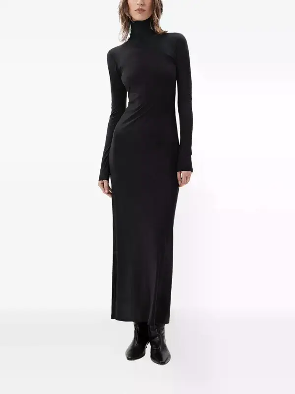 AMAZUIN Roll-neck Open-back Dress
