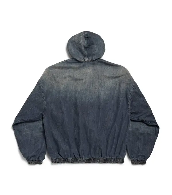 Balenciaga Denim Zip-up Hoodie