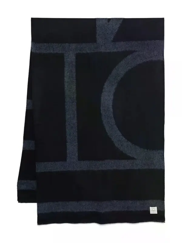 TOTEME Monogram-print Scarf - Blue