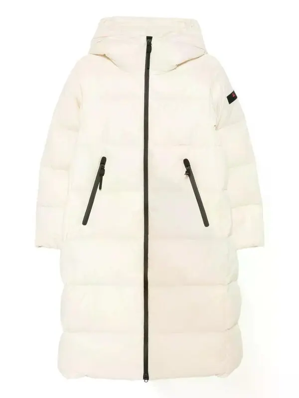 Peuterey Hooded Zip-up Coat - White