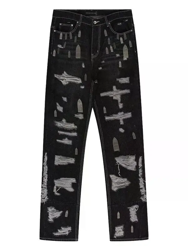 WHO DECIDES WAR Distressed Jeans - Black