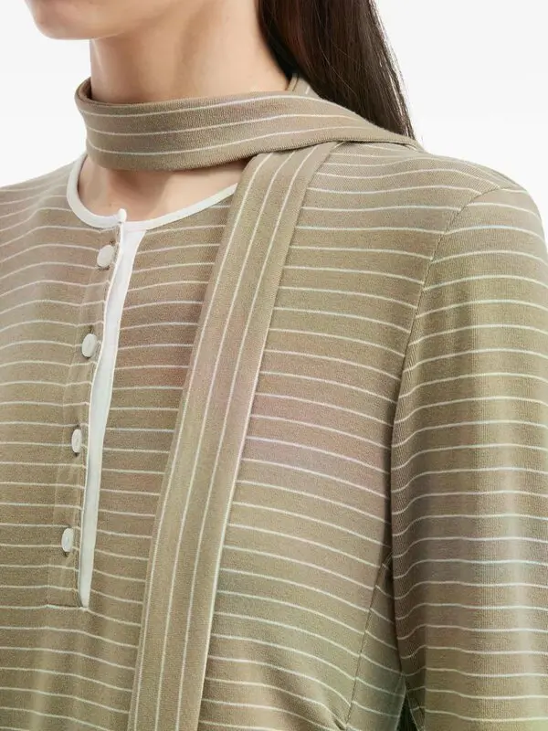 B+AB Striped Tie-neck Shirt