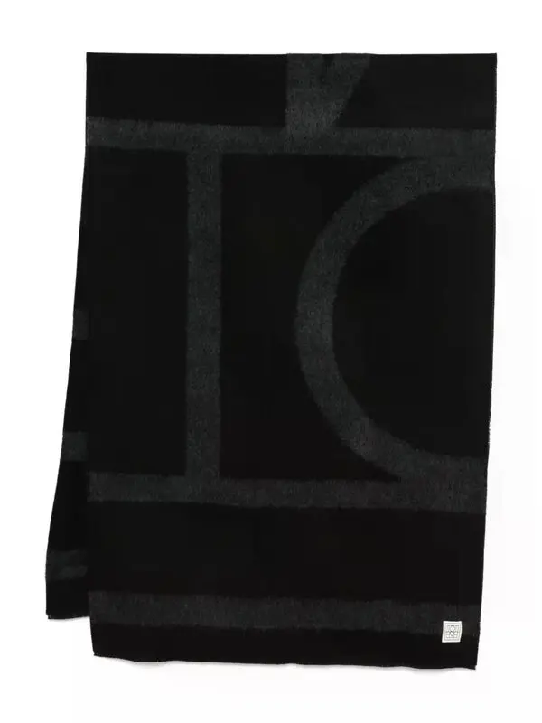 TOTEME Monogram-print Scarf - Black