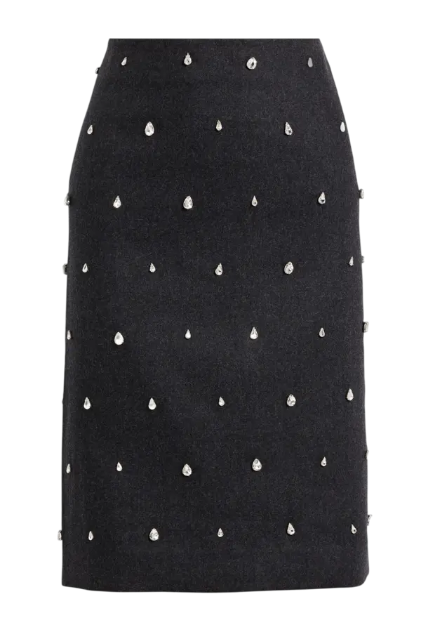 A.L.C. Wool-blend Felt Pencil Skirt With Crystal Embellishments