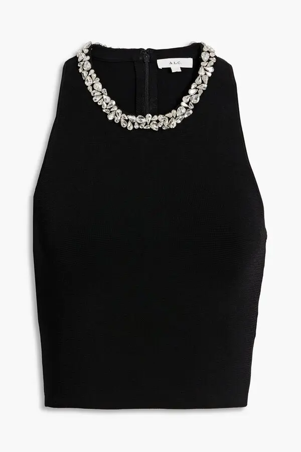 A.L.C. Bella Cropped Crystal-embellished Top