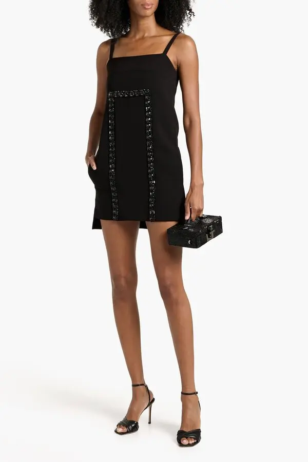 Max Mara Aversa Crystal-embellished Crepe Mini Dress