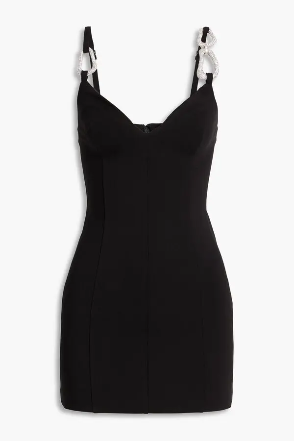 Area Crystal-Embellished Ponte Mini Dress - Black - 60% Off | Editorialist