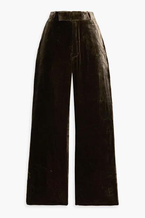 FRAME Cropped Flared Velvet Pants
