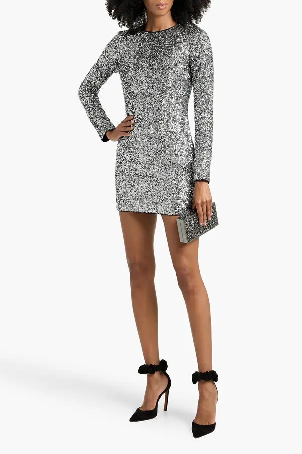 FRAME Sequined Tulle Mini Dress