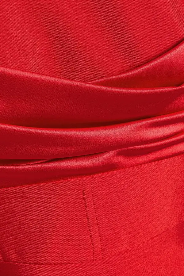 Rachel Gilbert Sawyer Satin-trimmed Wool And Silk-blend Midi Dress