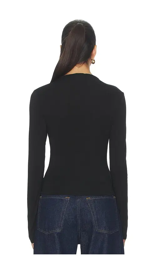 Superdown Ruched Jersey Top - Black