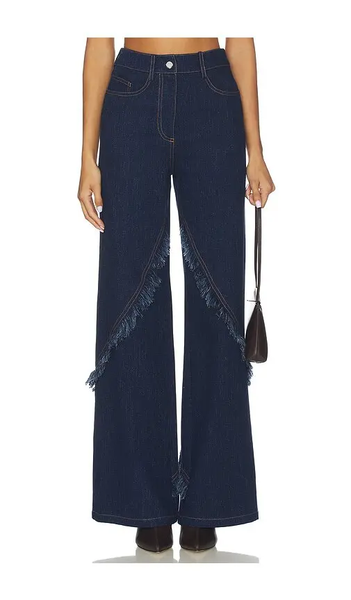 Alexis Braxten Straight Leg Jeans With Fringe Detail
