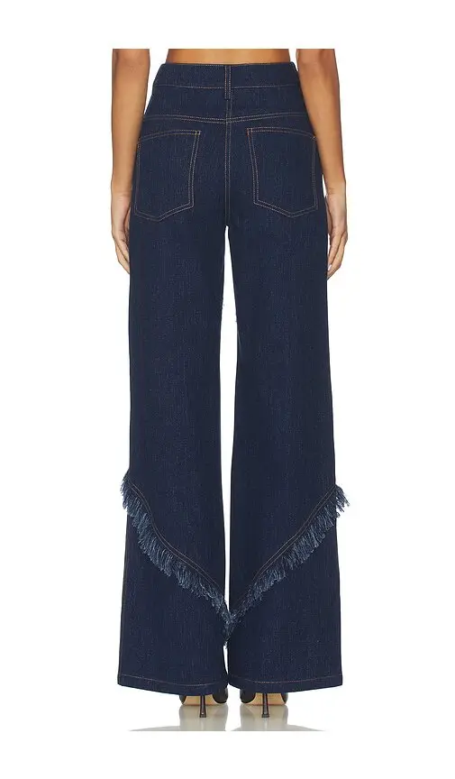 Alexis Braxten Straight Leg Jeans With Fringe Detail