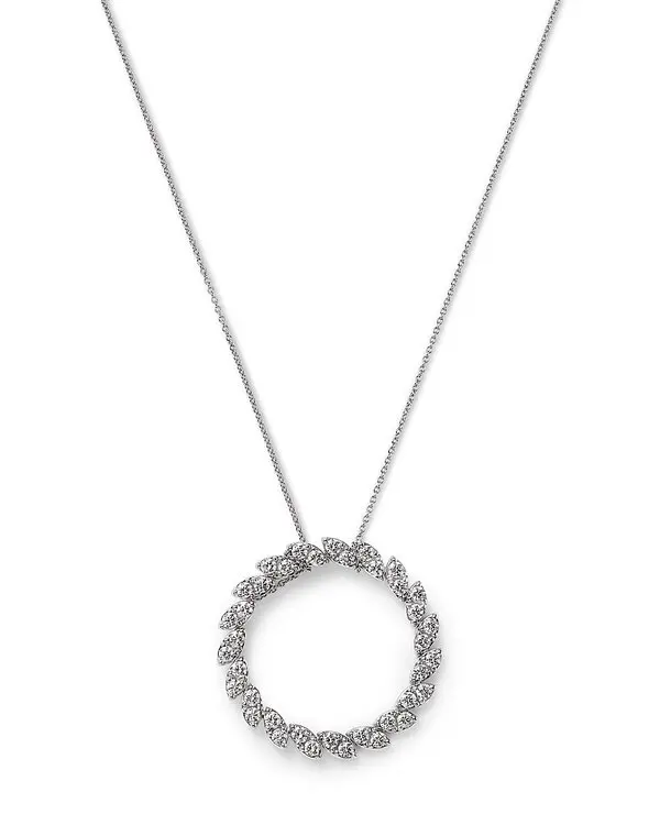 Roberto Coin 18k Diamond Circle Pendant Necklace - White Gold
