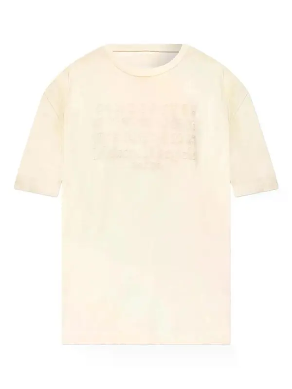 MAISON MARGIELA Logo-embroidered T-shirt - Neutrals