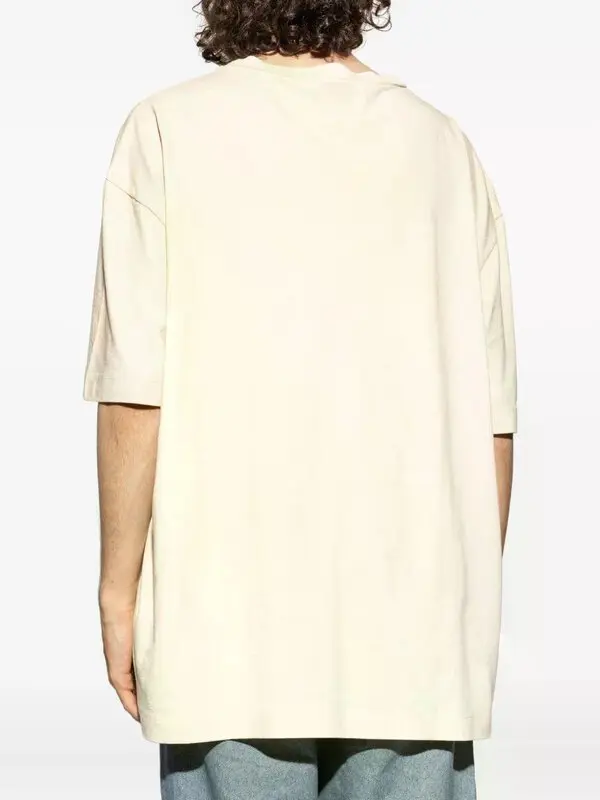 MAISON MARGIELA Logo-embroidered T-shirt - Neutrals