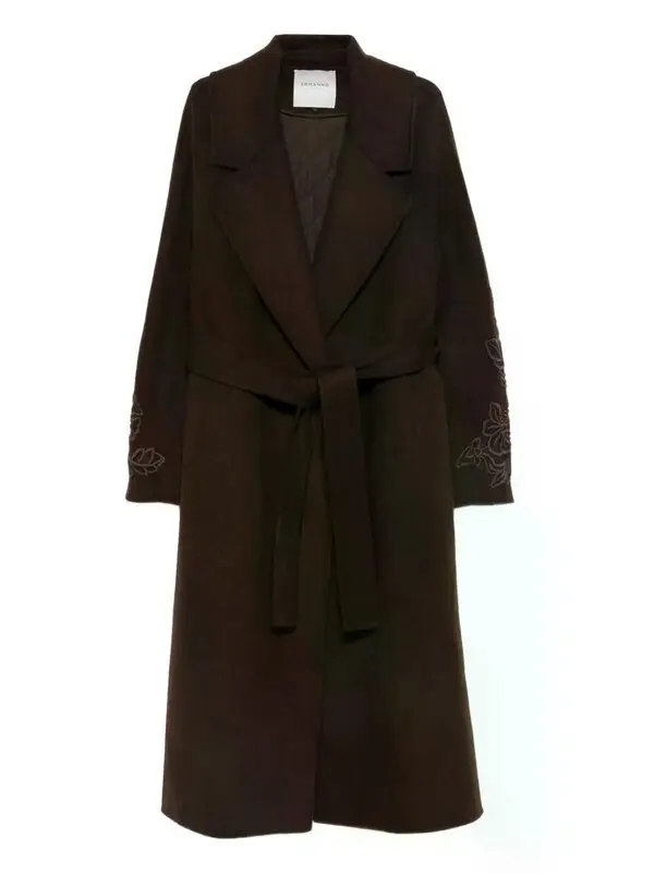 ERMANNO FIRENZE Floral-embroidery Belted Coat