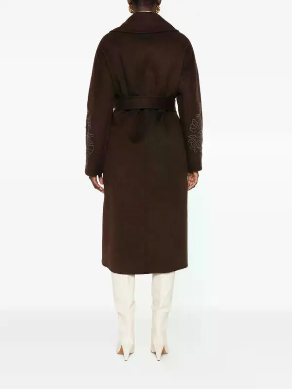 ERMANNO FIRENZE Floral-embroidery Belted Coat