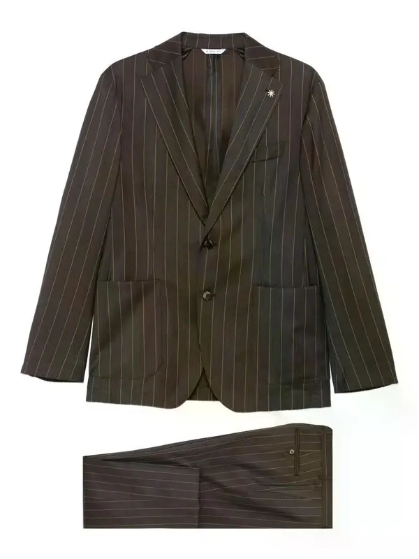 MANUEL RITZ Pinstripe Blazer - Brown