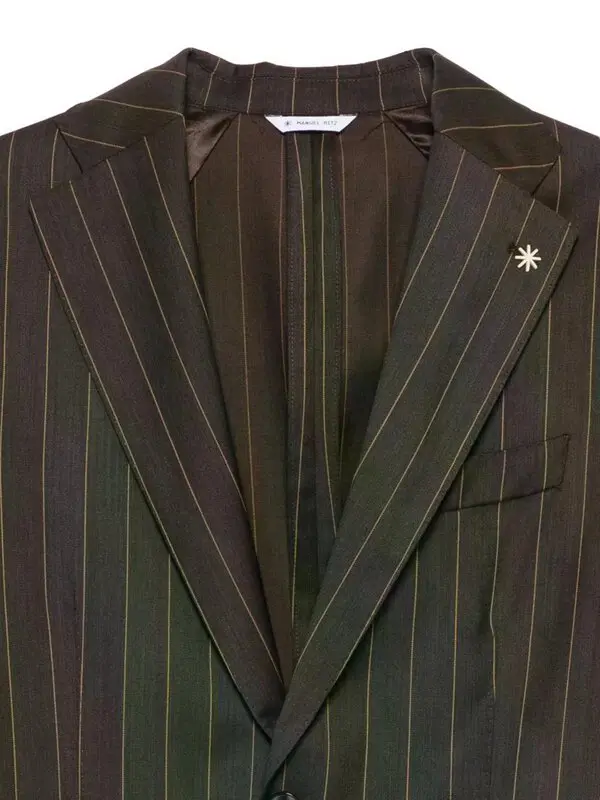 MANUEL RITZ Pinstripe Blazer - Brown