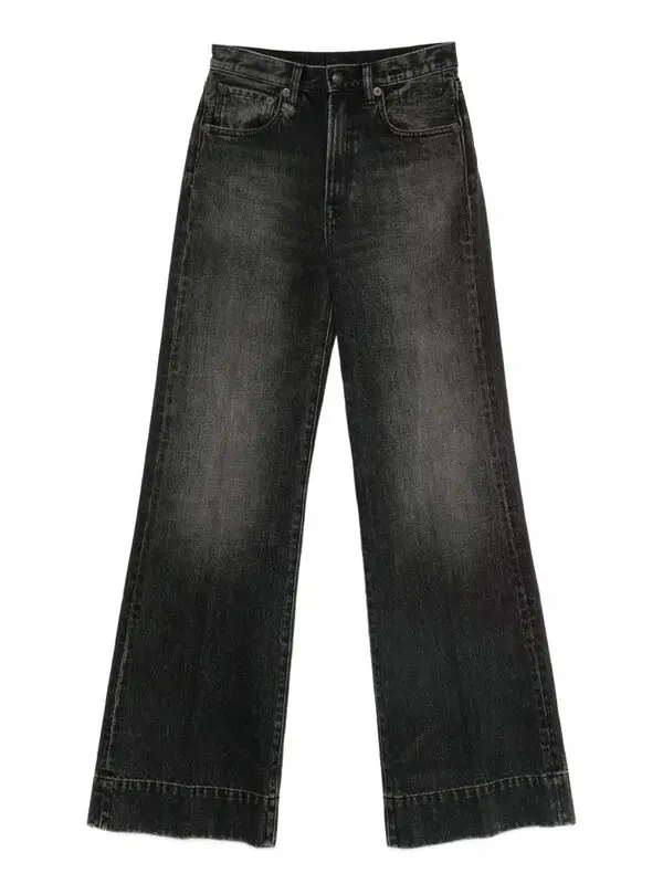 R13 Faded-effect Wide Leg Jeans
