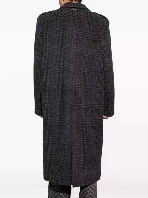 MISBHV Checked Double-breasted Coat - Black