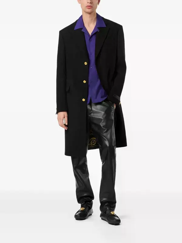 Versace Single-breasted Wool Coat