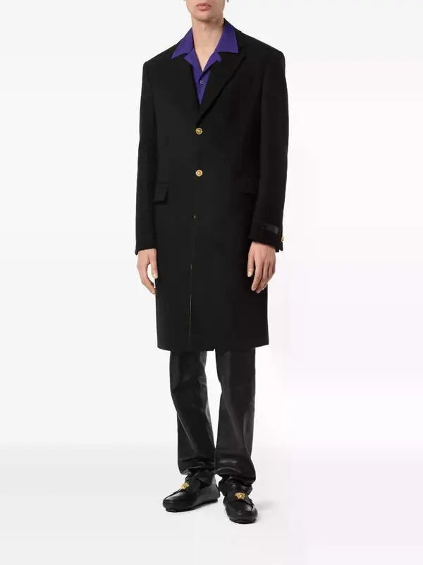 Versace Single-breasted Wool Coat