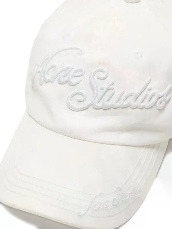 Acne Studios Embroidered Logo Baseball Cap - White