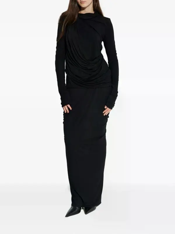 ENTIRE STUDIOS Draped Midi Skirt - Black