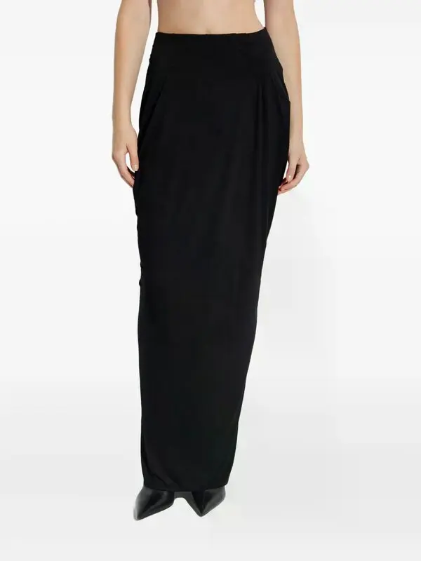 ENTIRE STUDIOS Draped Midi Skirt - Black