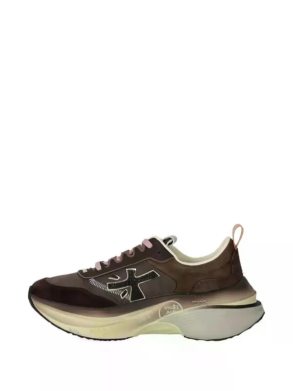 Premiata Appliqué Lace-up Sneakers - Brown