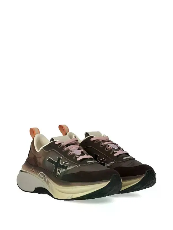 Premiata Appliqué Lace-up Sneakers - Brown
