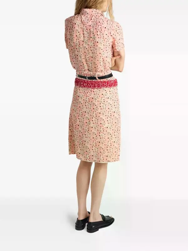 Prada Floral-print Georgette Shirt - Pink