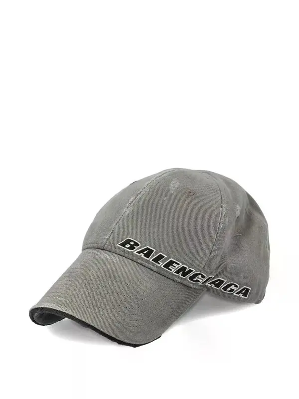 Balenciaga Distressed Baseball Cap - Grey