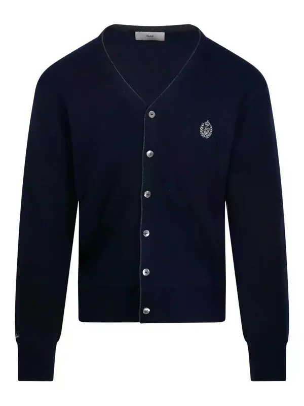 DUNST Crest-embroidered Cardigan