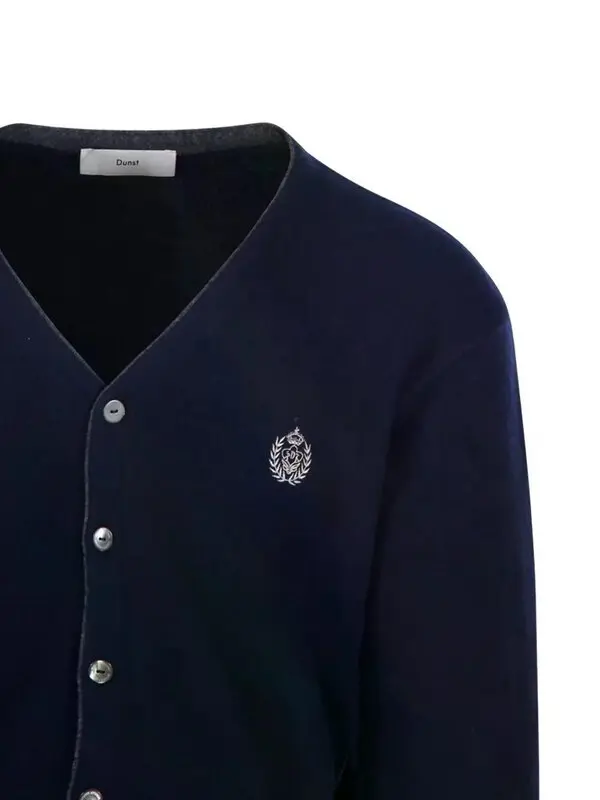 DUNST Crest-embroidered Cardigan