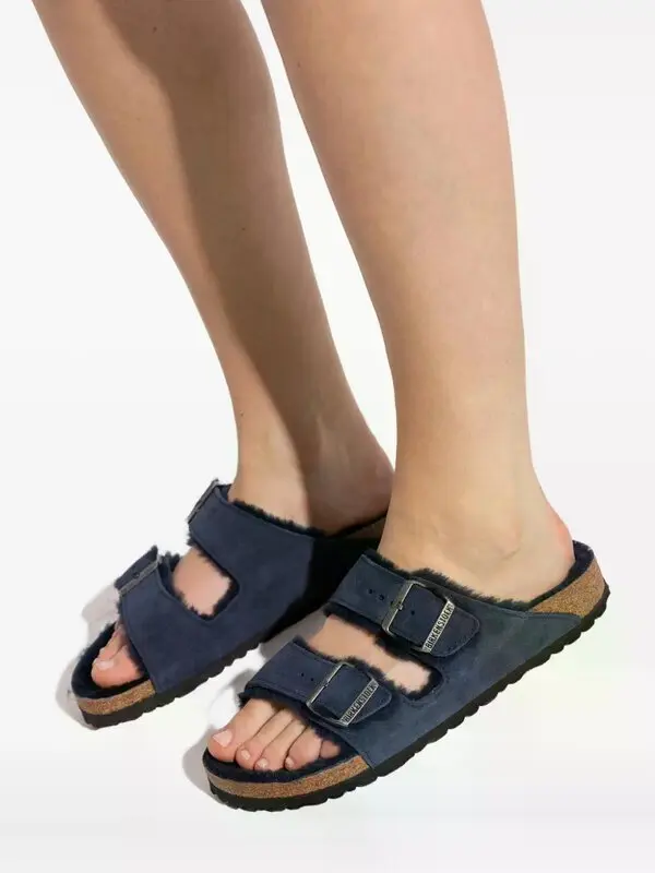 BIRKENSTOCK Shearling-lined Buckled Flat Sandals