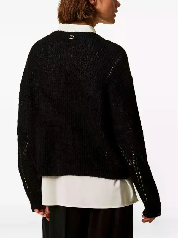 TWINSET Openwork Wool-blend Sweater