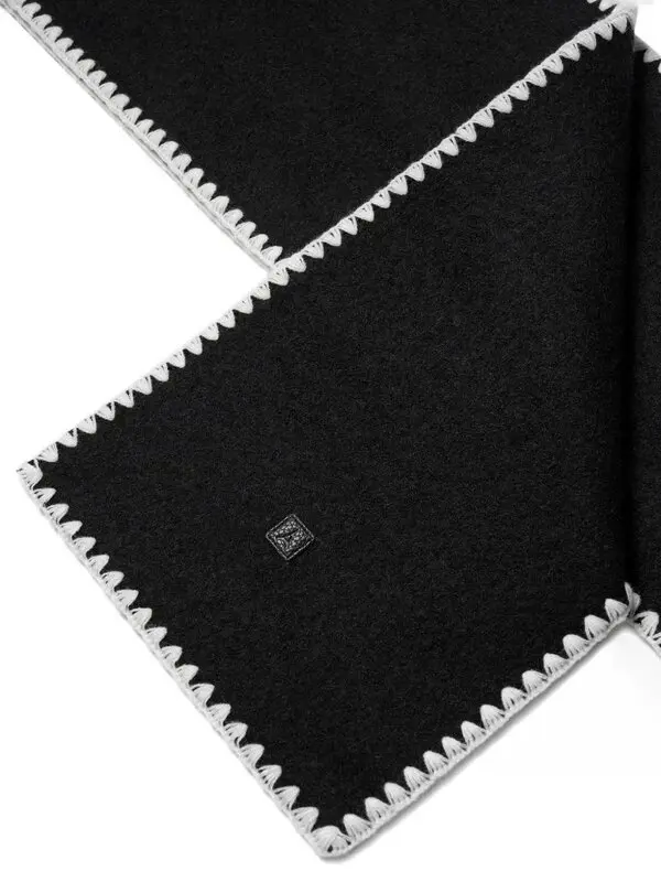 Manière De Voir Aube Stitched Scarf - Black
