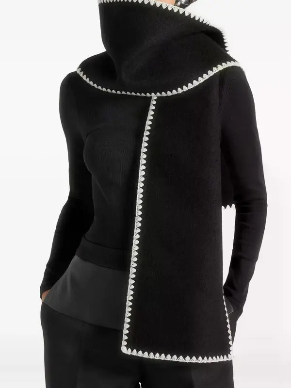 Manière De Voir Aube Stitched Scarf - Black