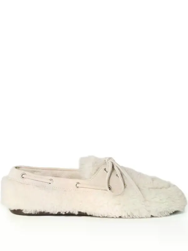 Miu Miu Shearling Loafers - Neutrals